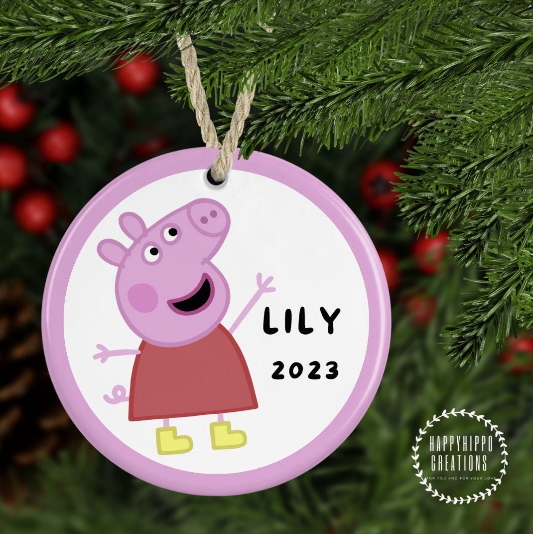 Personalized Peppa Pig Ornament, Peppa Pig Characters Ornament for ...