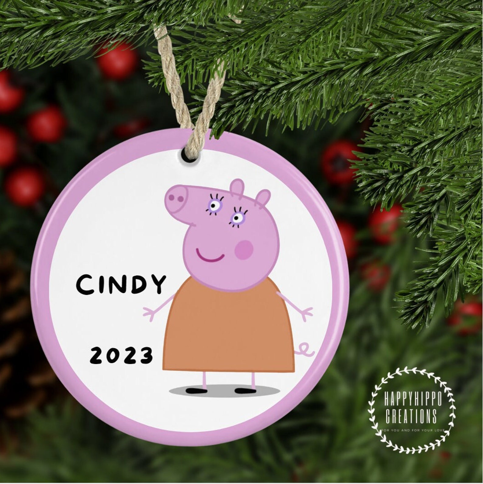 Personalized Peppa Pig Ornament, Peppa Pig Characters Ornament for Girls, Boys, Gift for Kids - Etsy