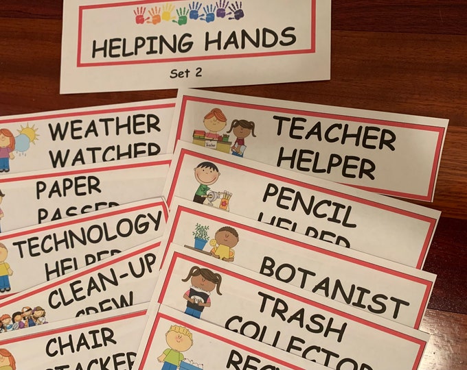 Classroom Jobs/helping Hands Set 1/preschool - Etsy Canada