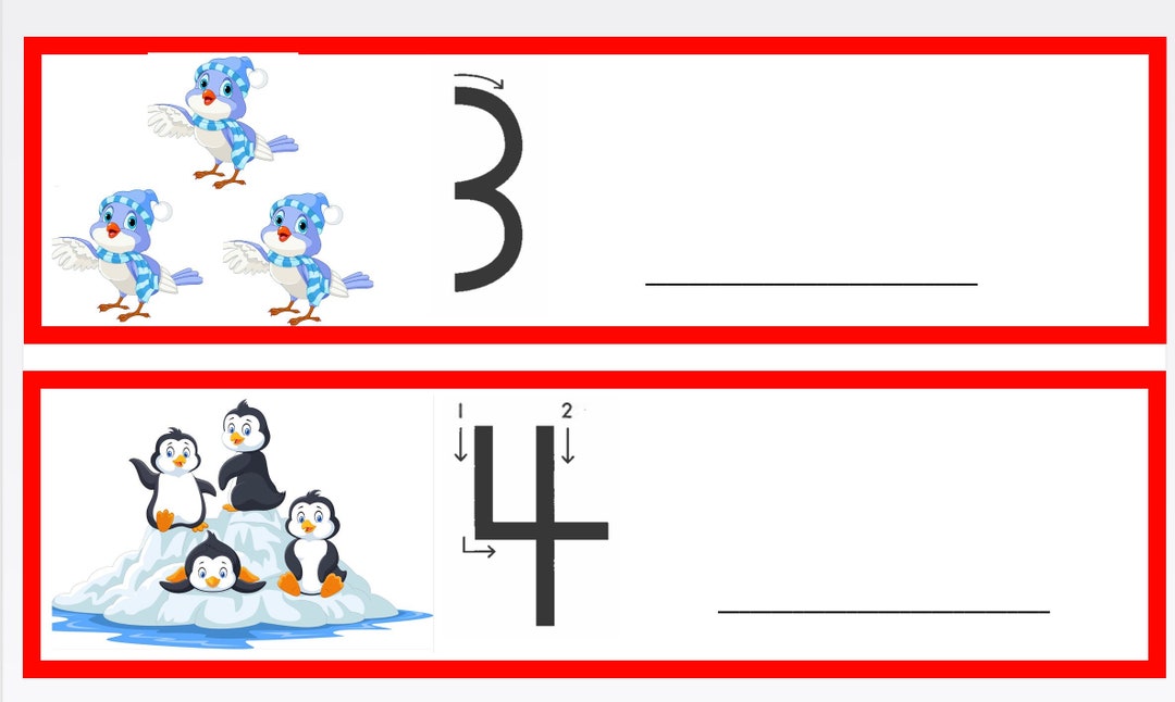 Winter Number Formation Cards - Etsy