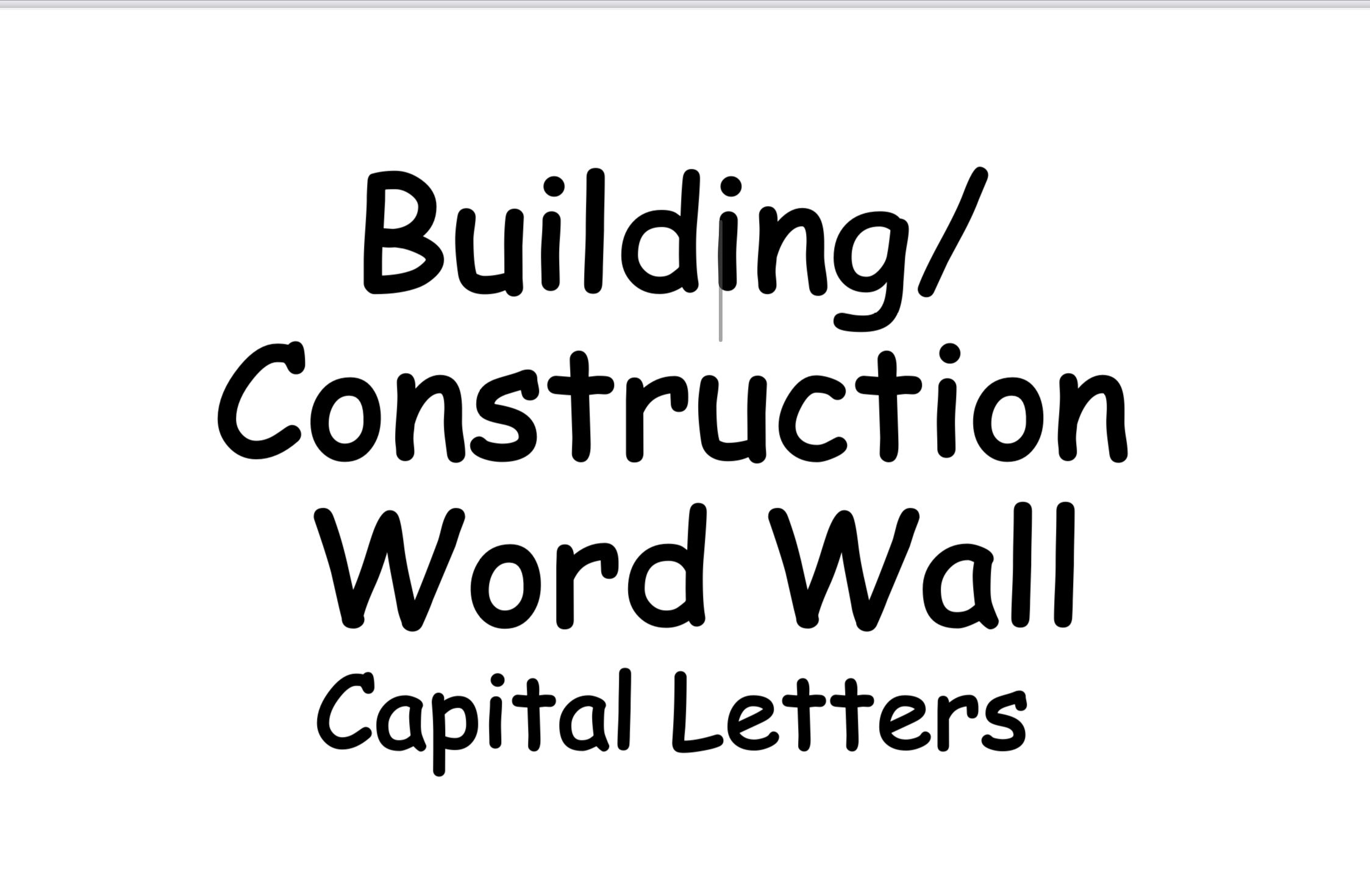 Building/construction Word Wall/emergent Literacy/preschool/spelling - Etsy