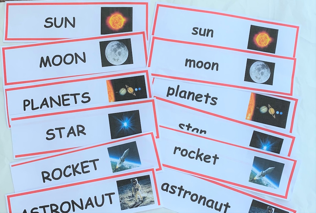 Space Word Wall/emergent Literacy/preschool/spelling - Etsy
