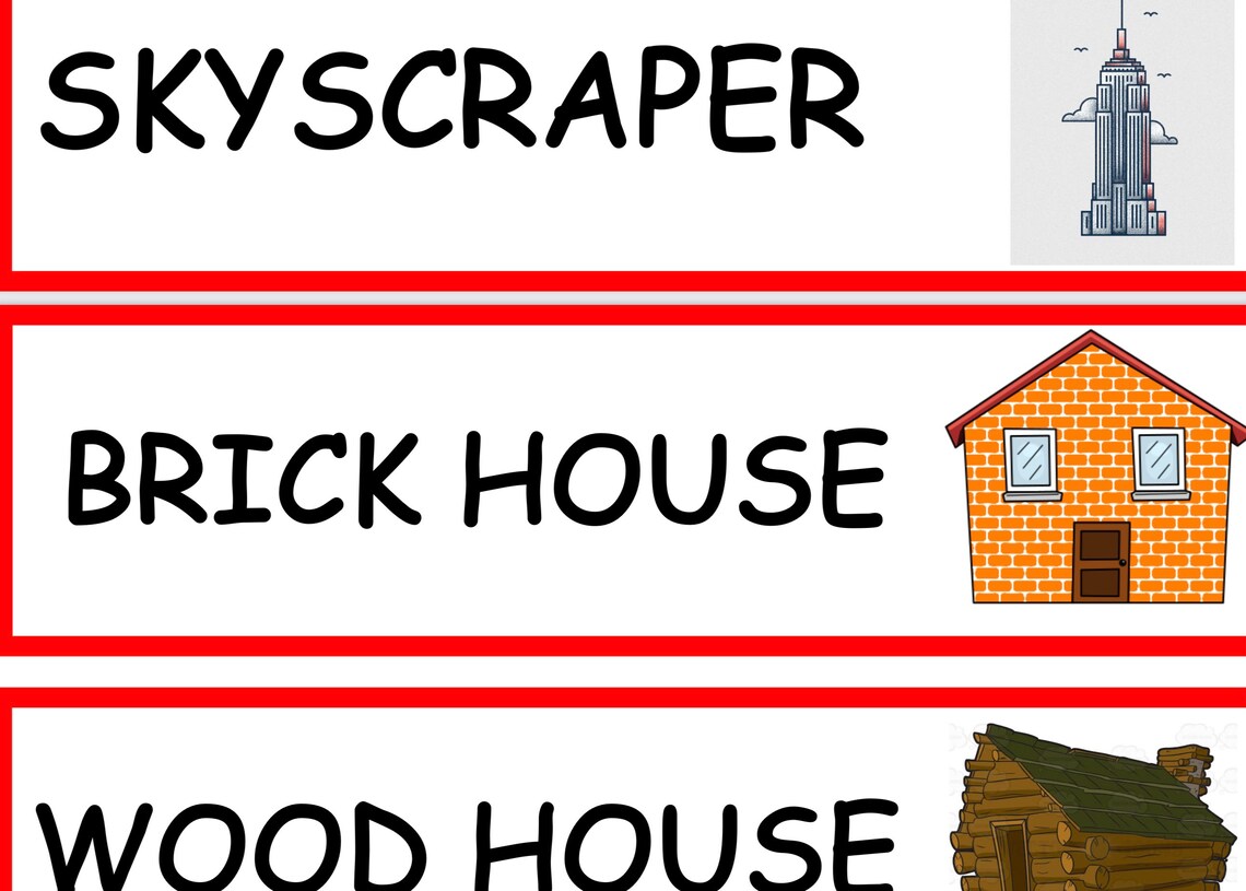 Building/construction Word Wall/emergent Literacy/preschool/spelling - Etsy