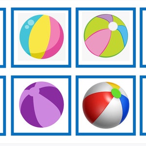 Beach Ball Matching Cards/visual Discrimination - Etsy
