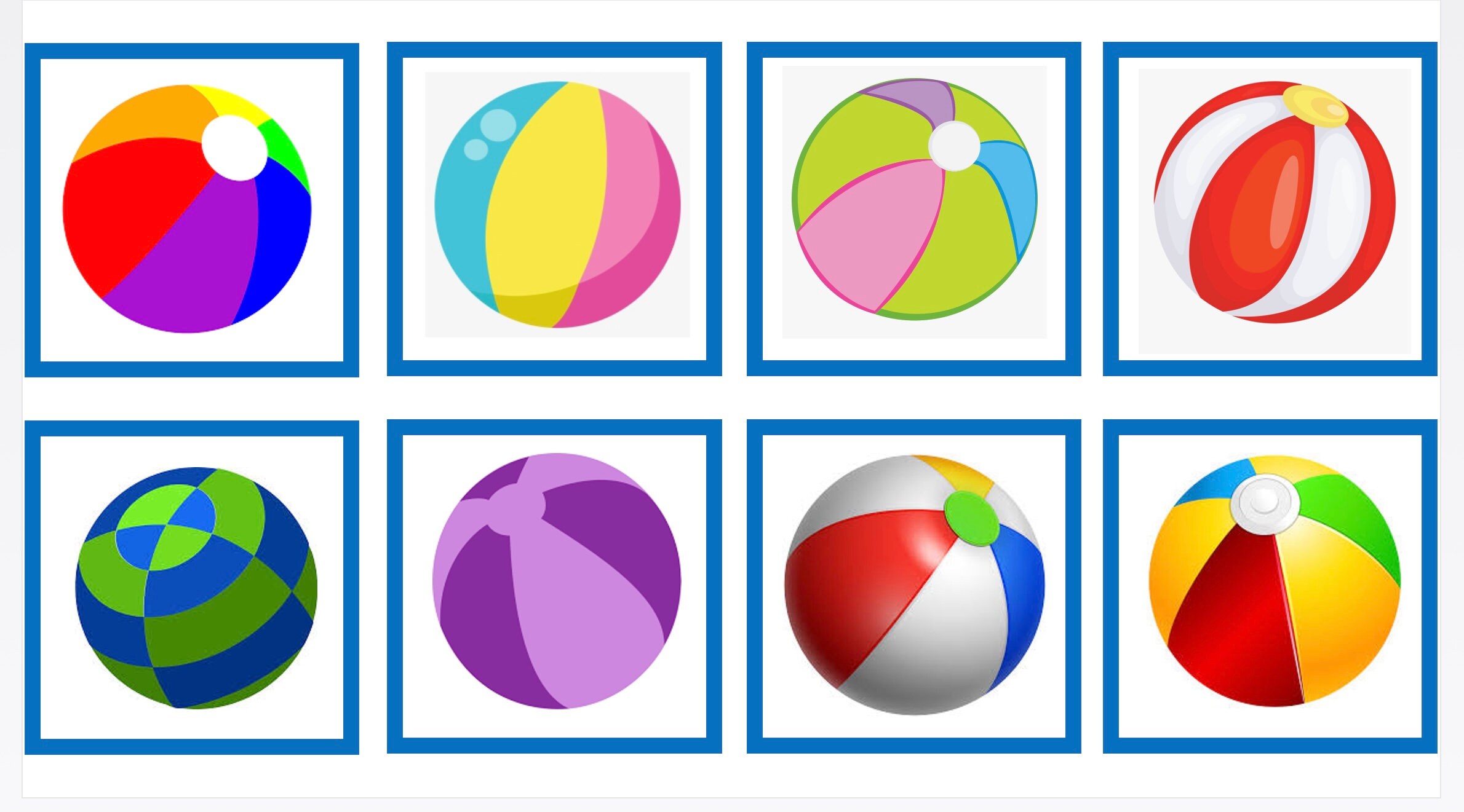 Beach Ball Matching Cards/visual Discrimination - Etsy