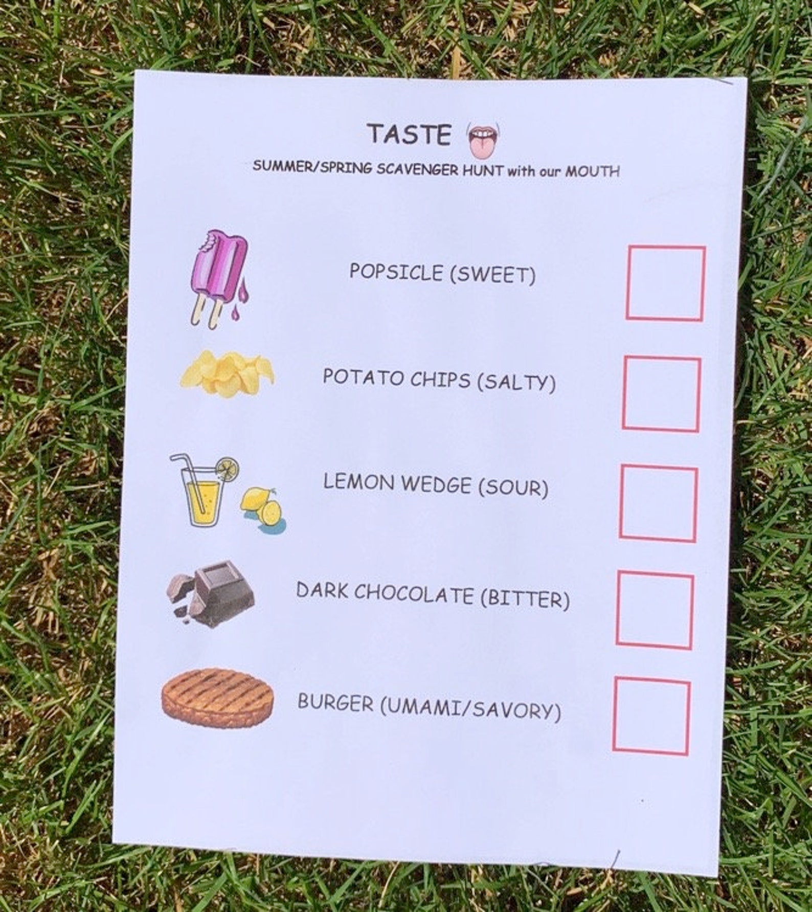 Five Senses Summer/spring Scavenger Hunts - Etsy