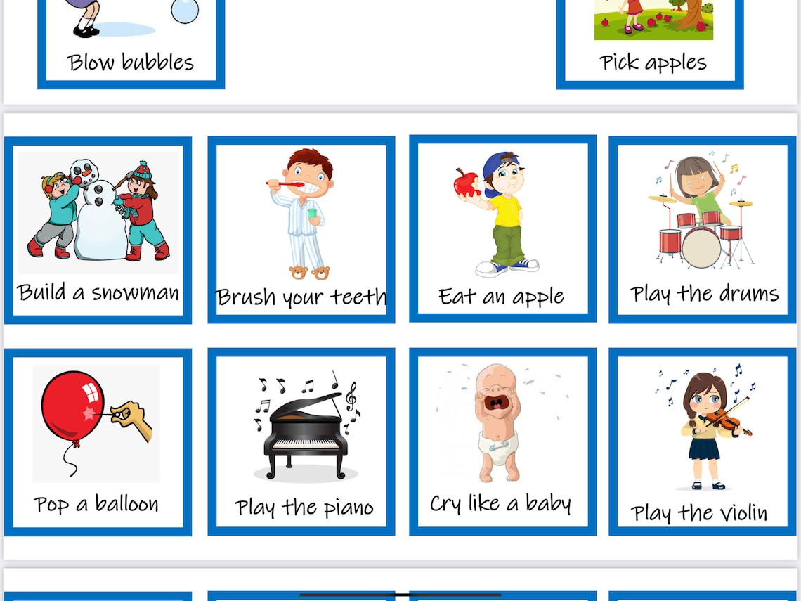 Charades for Kids/non-verbal Communication Skills - Etsy