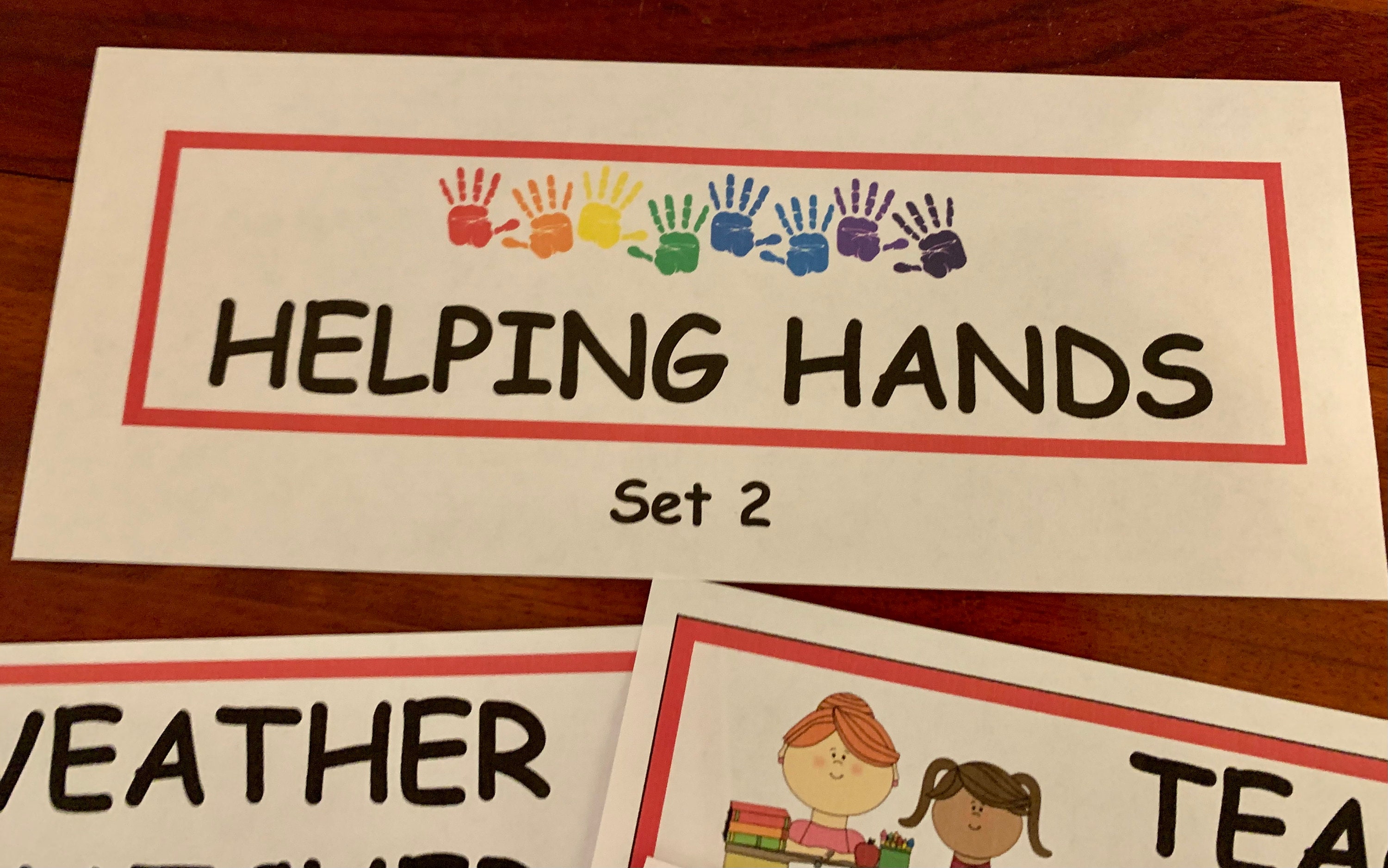 Classroom Jobs/helping Hands Set 2/preschool - Etsy UK