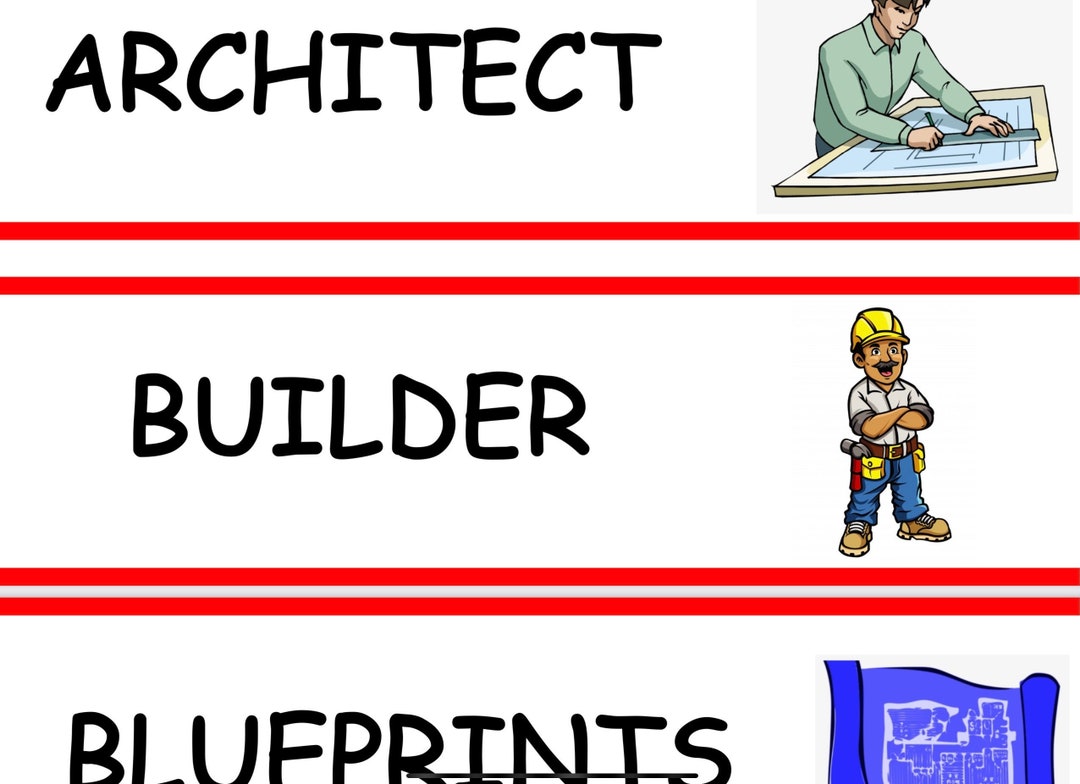 Building/construction Word Wall/emergent Literacy/preschool/spelling - Etsy