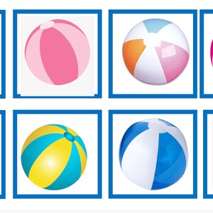 Beach Ball Matching Cards/visual Discrimination - Etsy