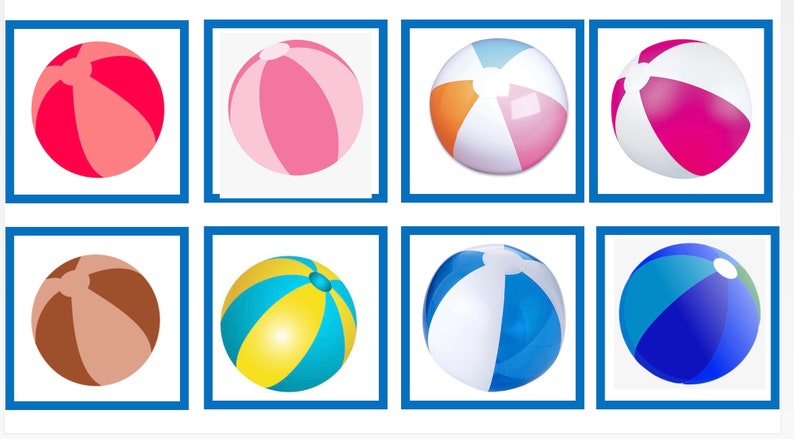 Beach Ball Matching Cards/visual Discrimination - Etsy