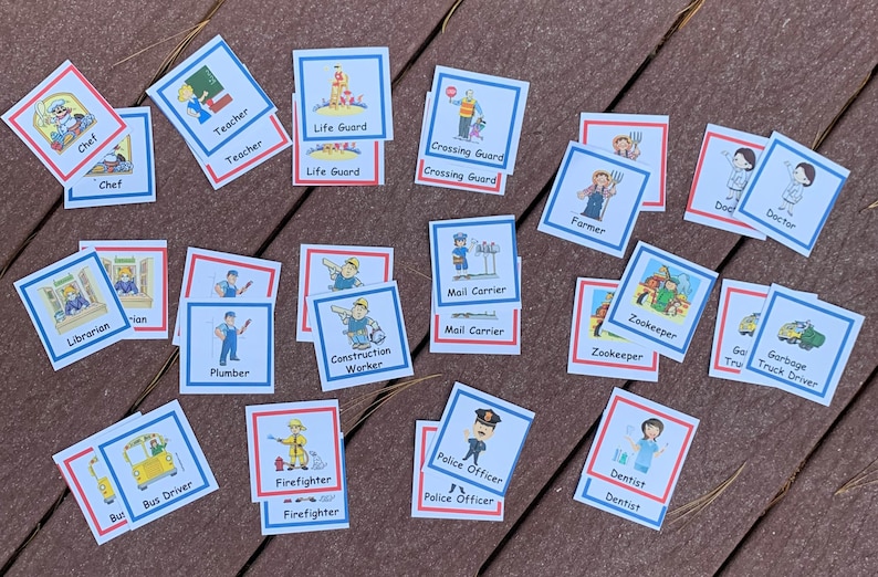 Community Helper Matching Cards - Etsy