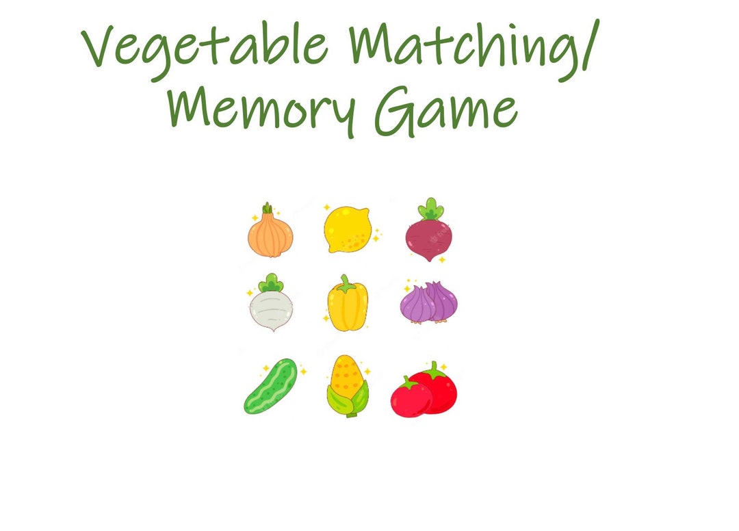 Vegetable Matching/memory Game/math Skills - Etsy