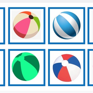 Beach Ball Matching Cards/visual Discrimination - Etsy
