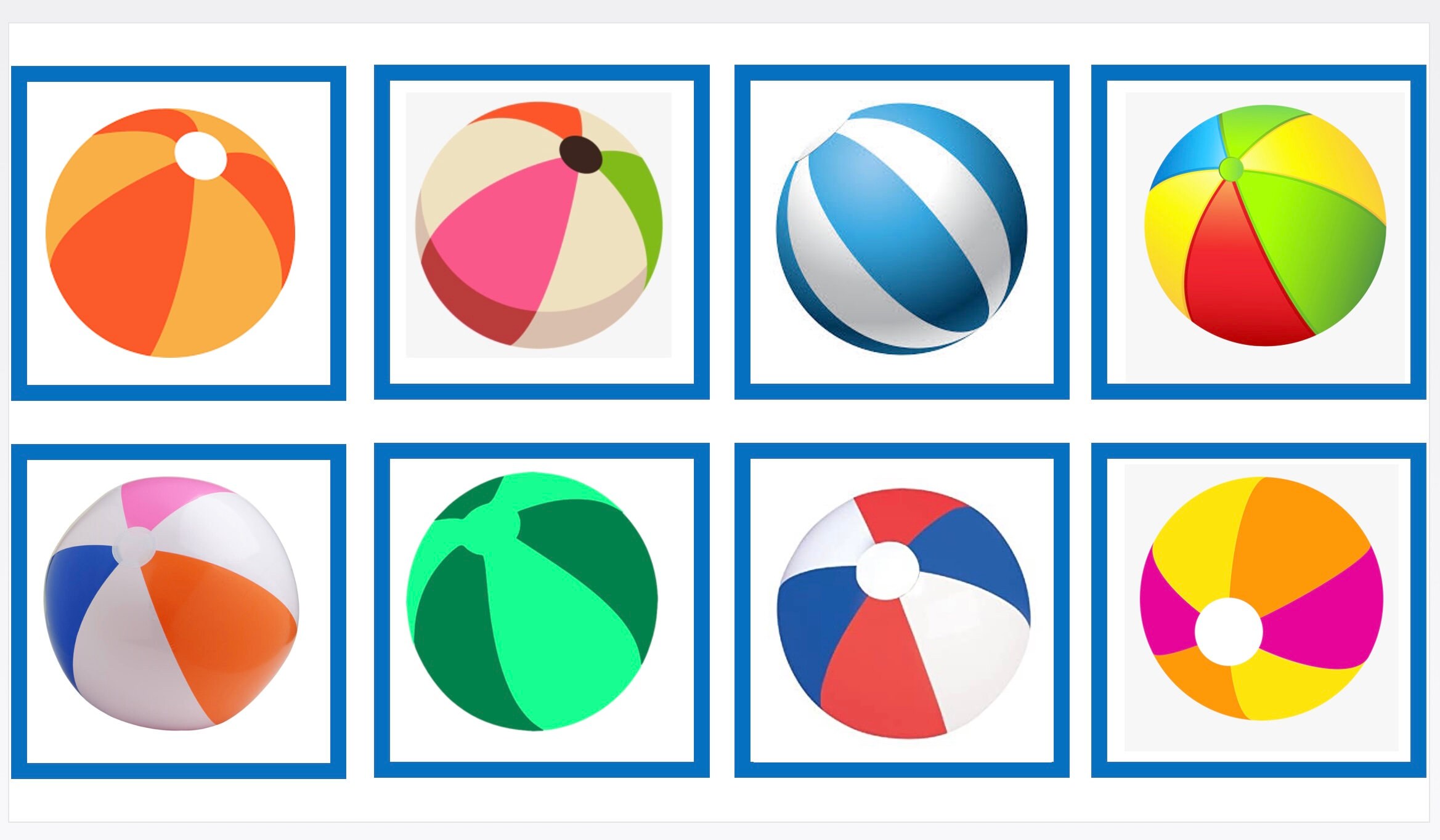 Beach Ball Matching Cards/visual Discrimination - Etsy