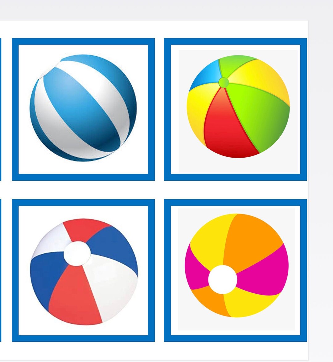 Beach Ball Matching Cards/visual Discrimination - Etsy