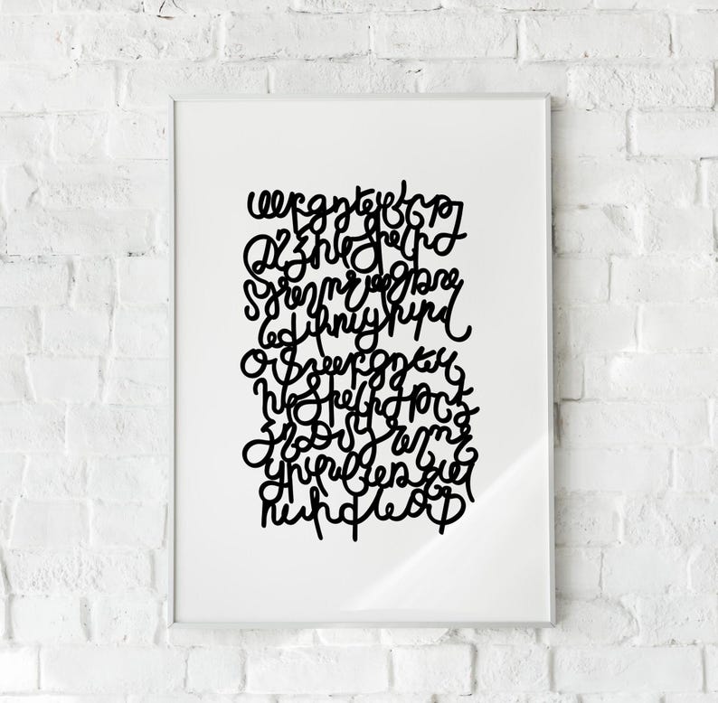 DIGITAL Armenian Alphabet Handwriting Wall Art / Armenian Lettering ...