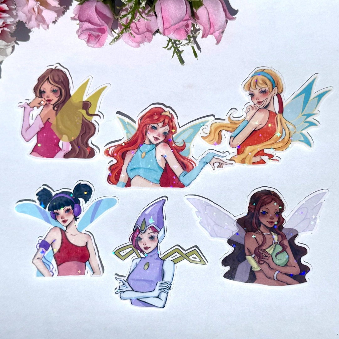 Winx Club Sparkly Stickers: Y2K Fairy Vinyl Decals - Etsy