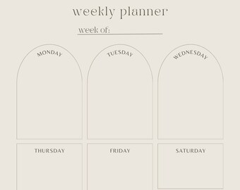 Modern Minimalistic Beige Weekly Planner - Etsy