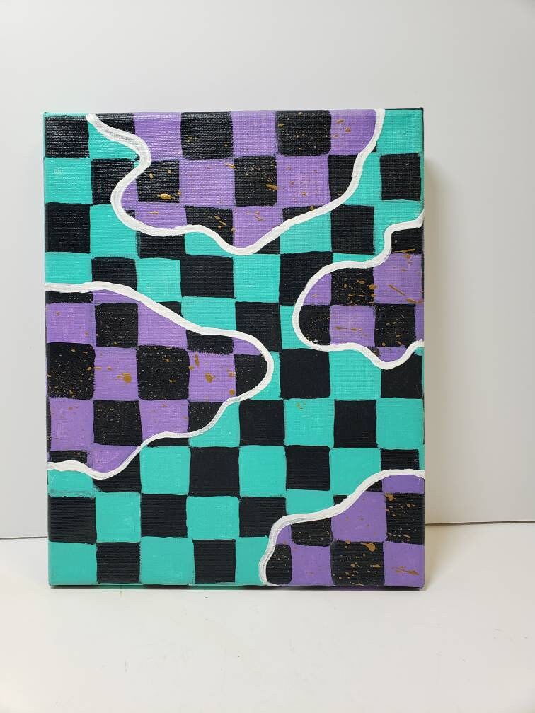 Trippy Checkers - Etsy