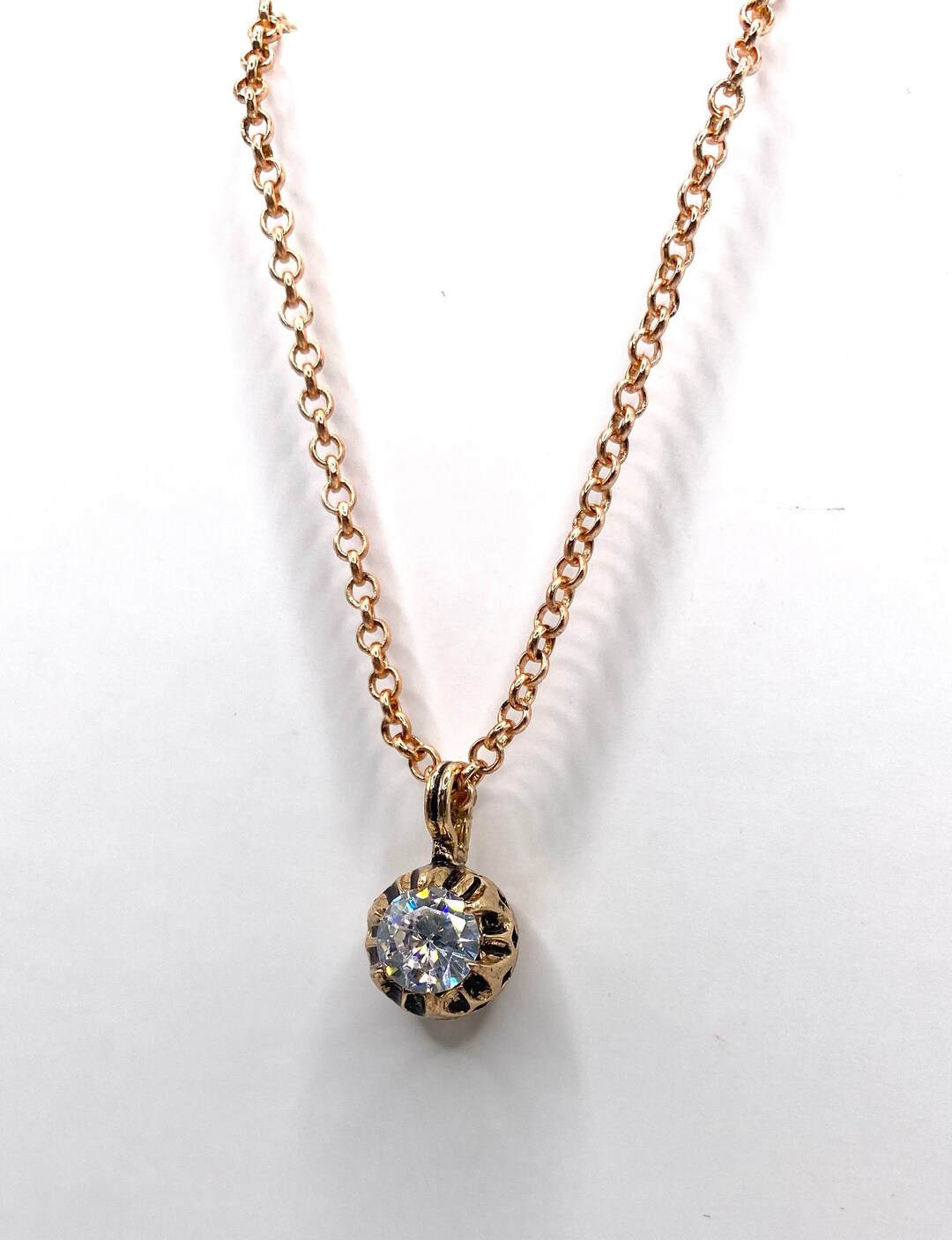 Solitaire Pendant Necklace - Etsy