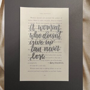 Abby Wambach Hand Lettered 8x10 Book Page Art - Wolfpack Speech - Brush ...