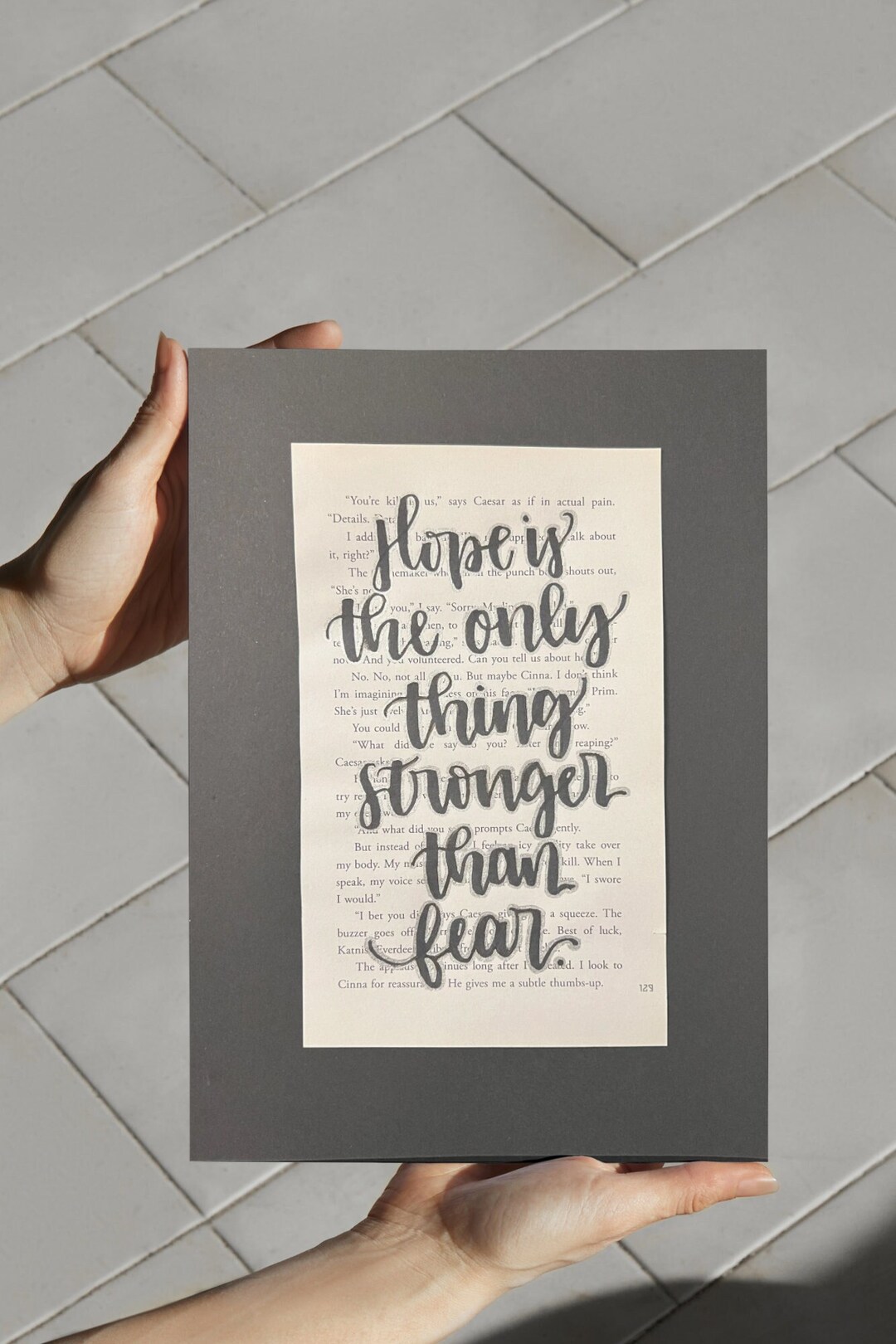 The Hunger Games 8x10 Hand Lettered Book Page Art - Hope is the Only ...