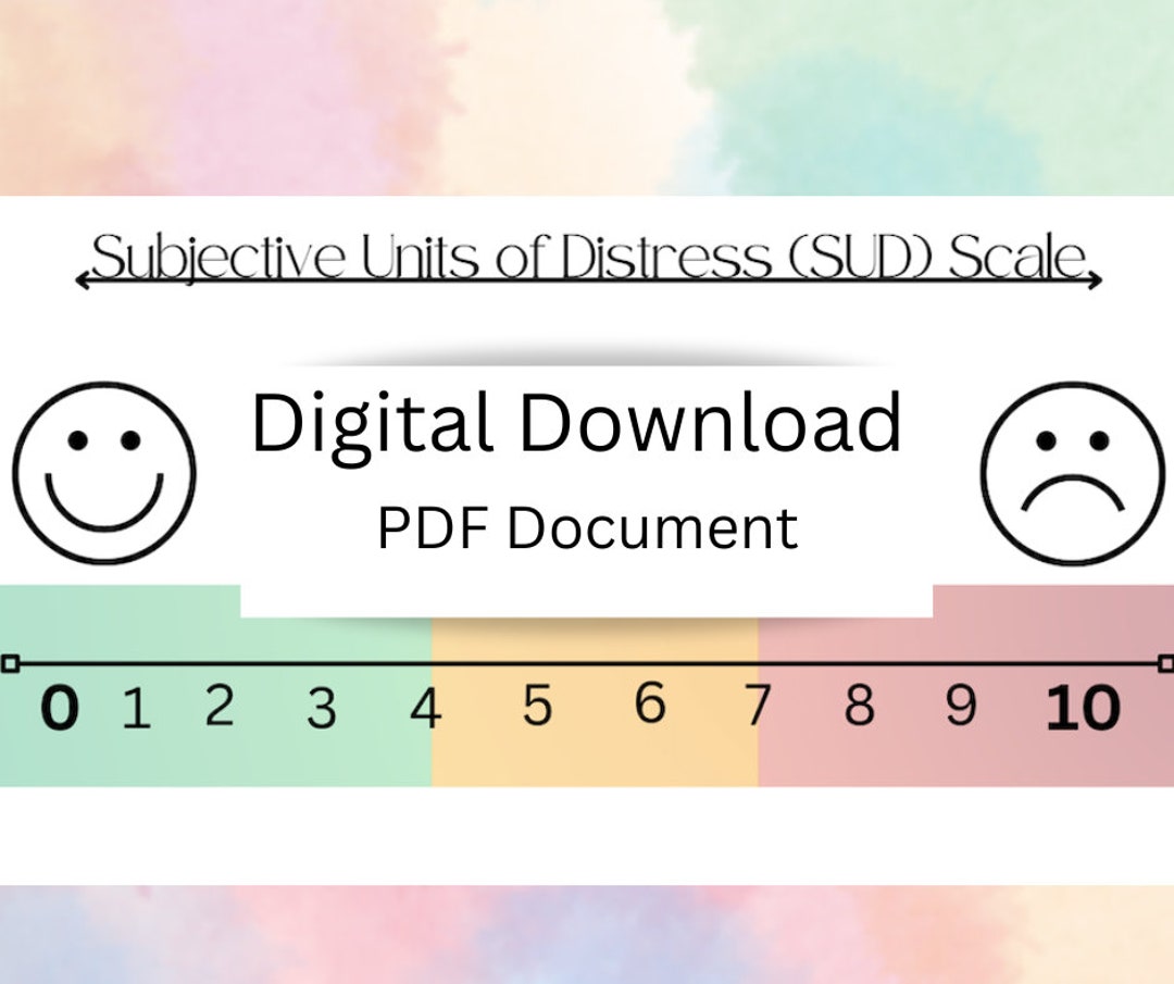 SUD Scale Psychotherapy Tools Subjective Units of Distress - Etsy