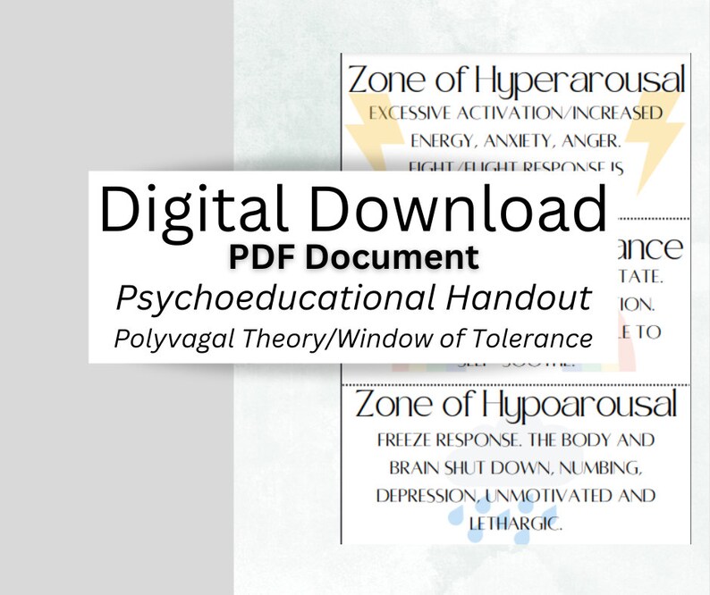 Polyvagal Theory/window of Tolerance Psychoeducation Digital - Etsy Ireland