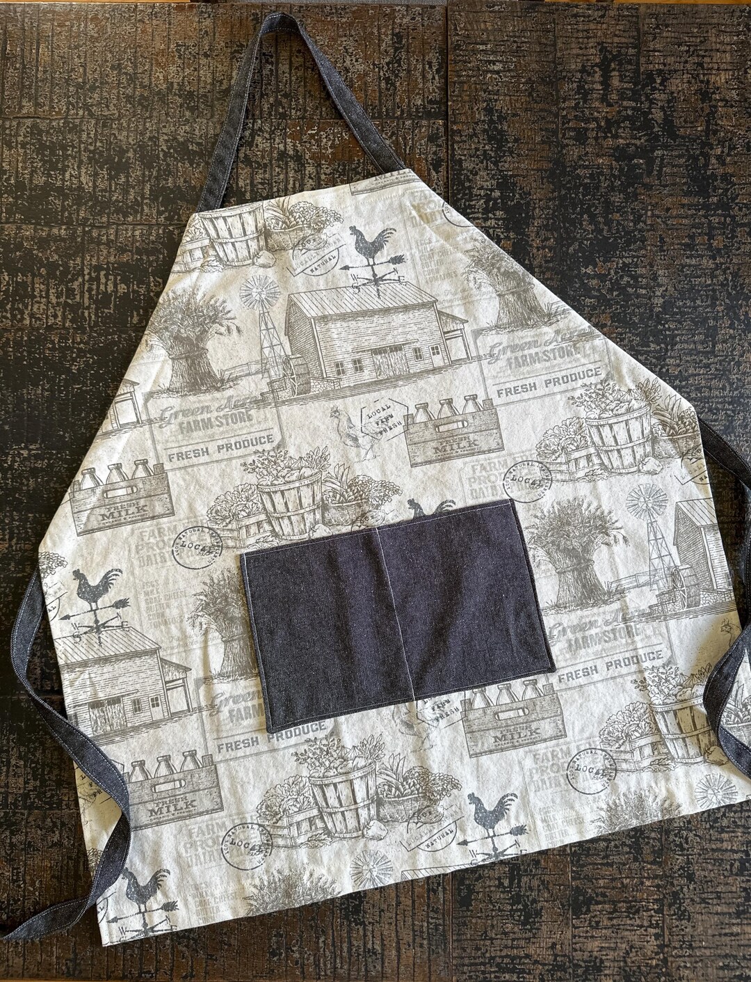 Farm Apron, Women’s Apron, Continuous Strap Apron, Handmade Apron, Gift ...