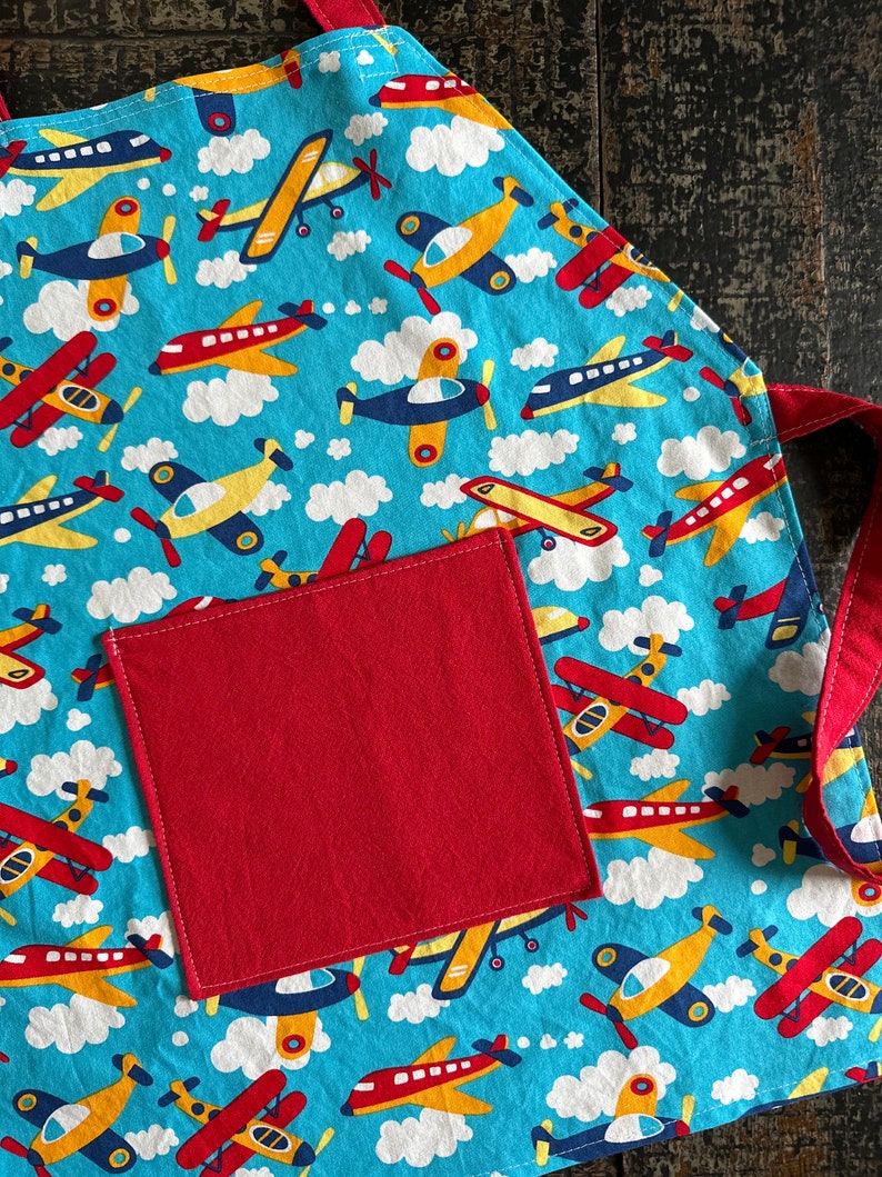 Childs Airplane Apron, Boys Apron, Arts and Craft Apron, Adjustable ...