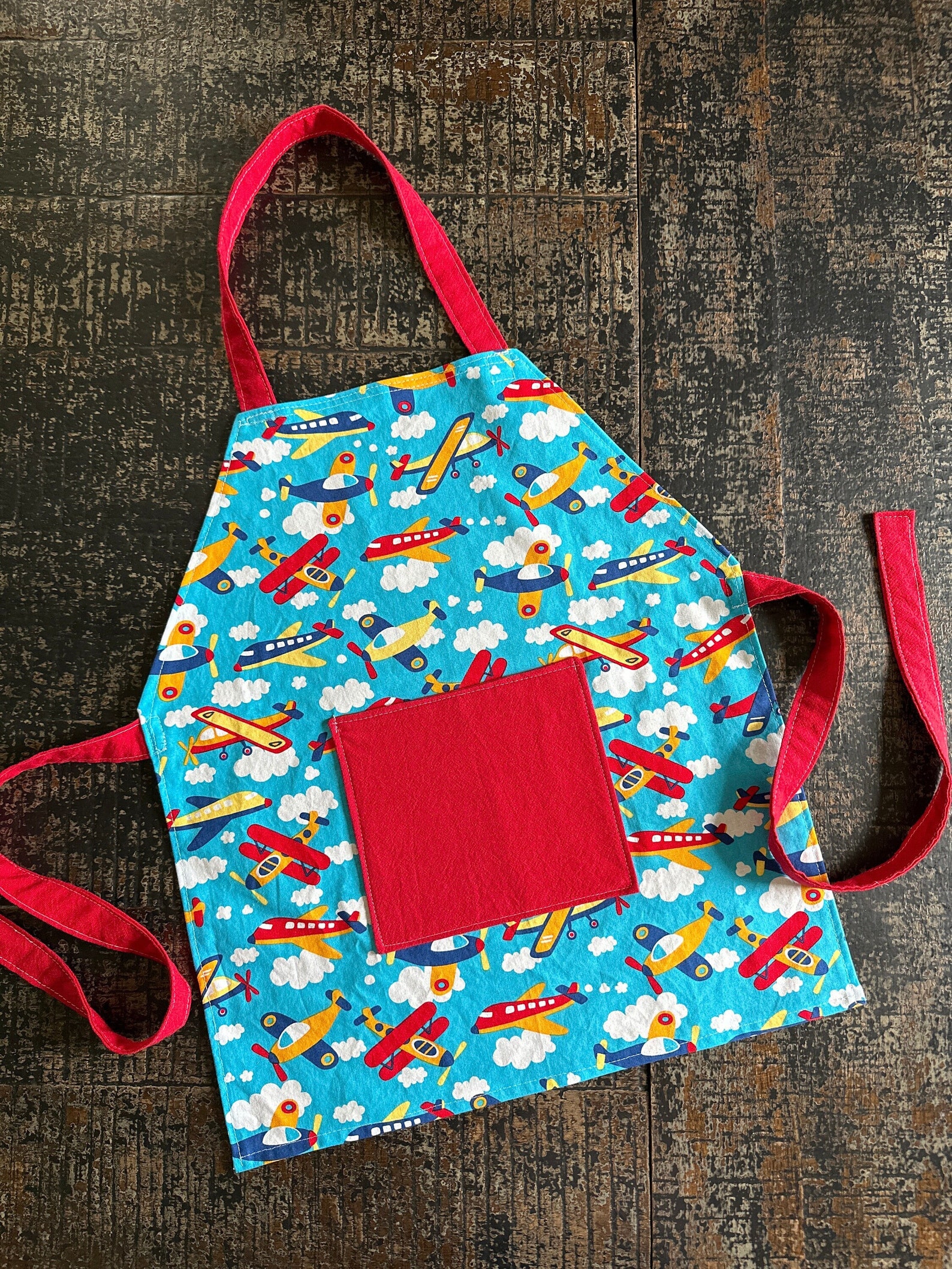 Childs Airplane Apron, Boys Apron, Arts and Craft Apron, Adjustable ...