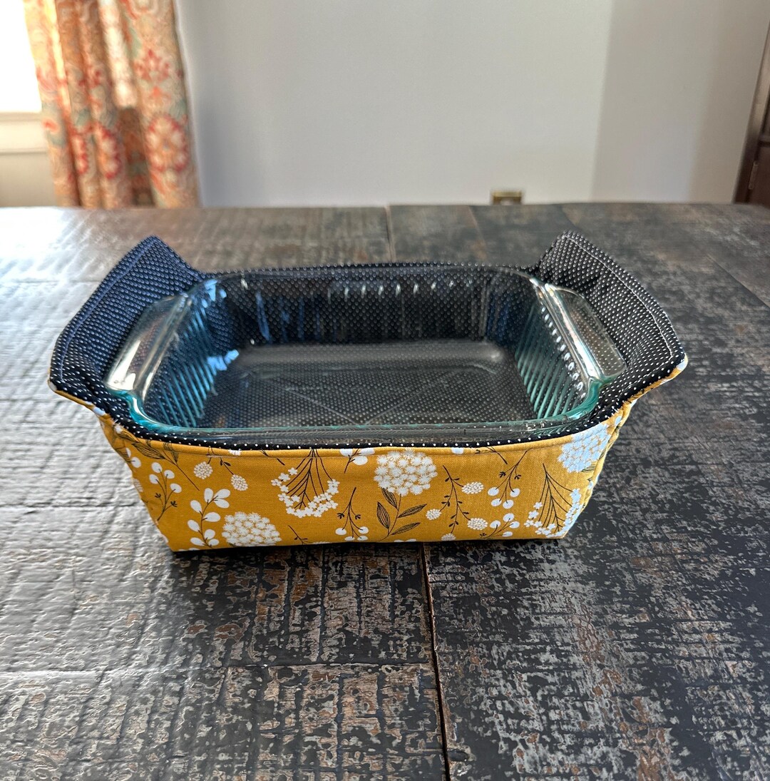 Reversible Floral Pan Cozy , Handmade Pan Cozy, Travel Pyrex Cozy , 8 1 ...