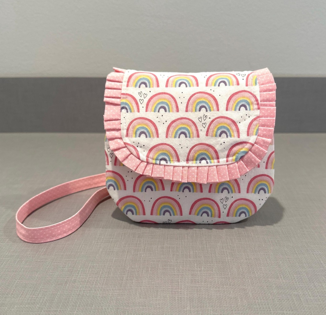 Girls Rainbow Crossbody Bag, Rainbow Crossbody Bag, Mini Ruffle Purse ...