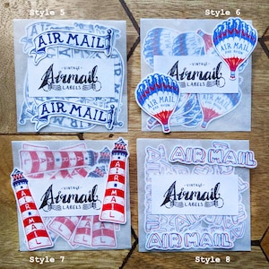 Mini Vintage Style Airmail Sticker Labels Sticker Sets 15pc | Etsy