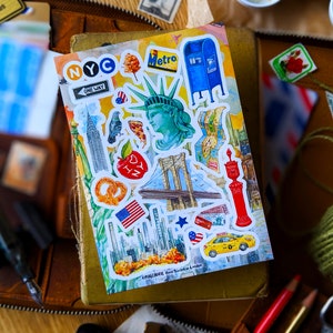 NYC Travel Stickers | 2 Sheet Sticker Set | A6 | New York City USA ...