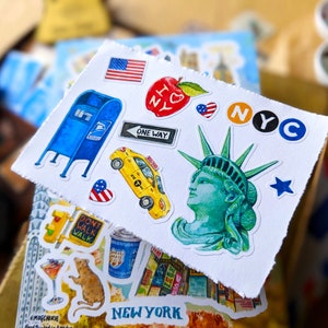 NYC Travel Stickers | Illustrated New York City, Journal Set - Etsy
