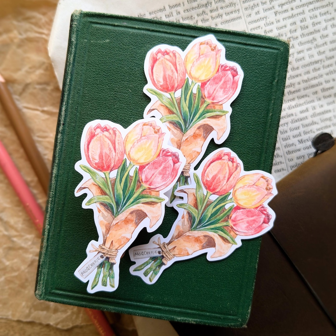 Tulip Bouquet Sticker Set | 10pc Gloss Vinyl Stickers | Indoor Plants ...