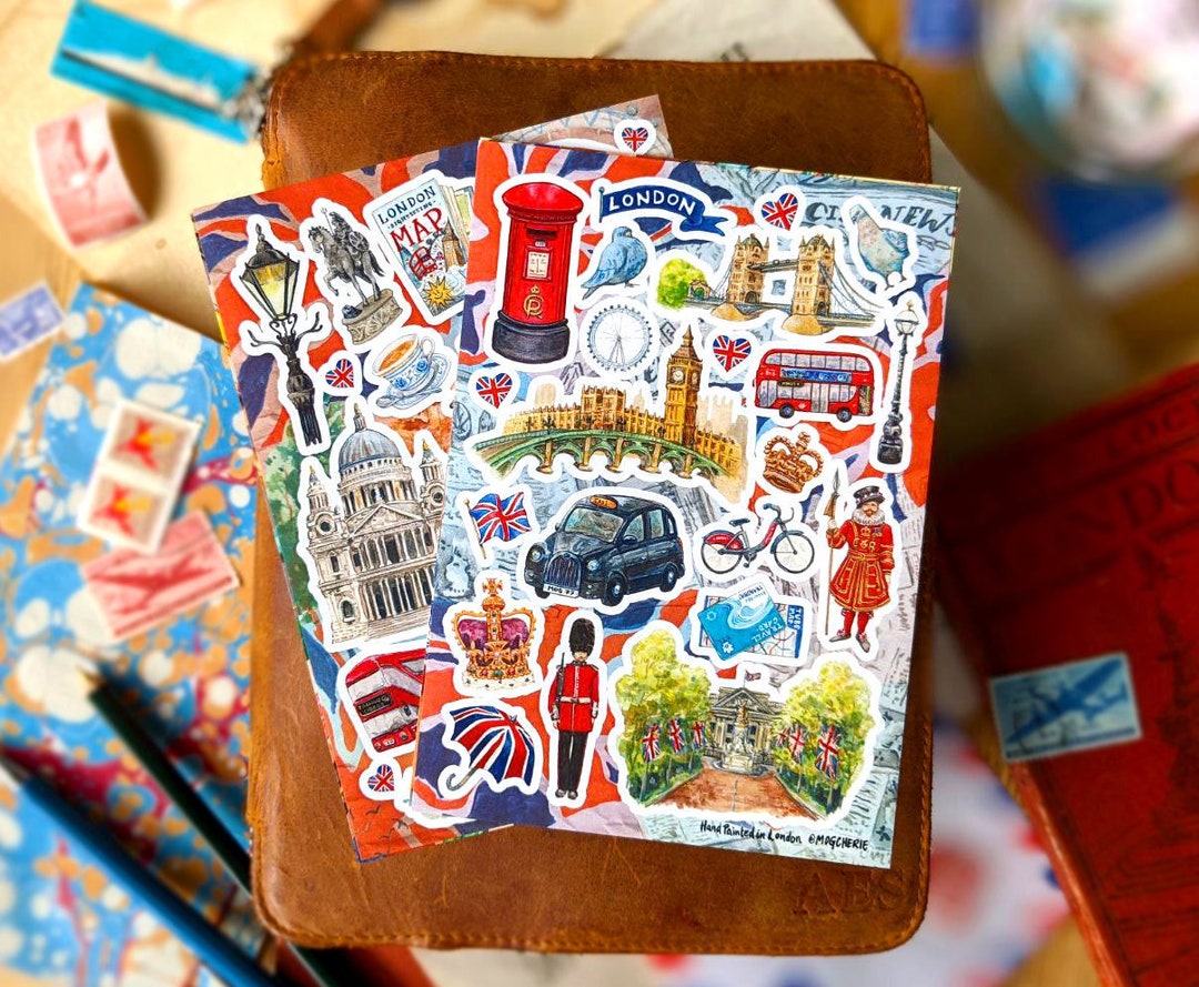 London Travel Stickers | 2 Sheet Sticker Set | A6 | British Journal ...
