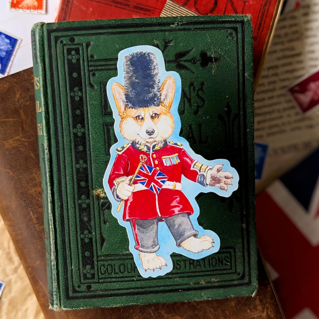 Corgi Royal Guard Vinyl Sticker: Hand-painted, Waterproof Die-cut Decal ...