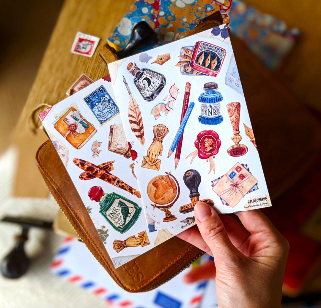 Antique Desk Companions Stickers | 2 Sheet Sticker Set | Vintage ...