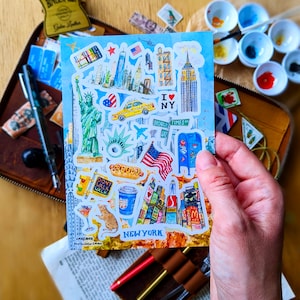 NYC Travel Stickers | 2 Sheet Sticker Set | A6 | New York City USA ...