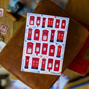Postboxes of the Uk Stickers | 2 Sheet Sticker Set | A6 Size | British ...