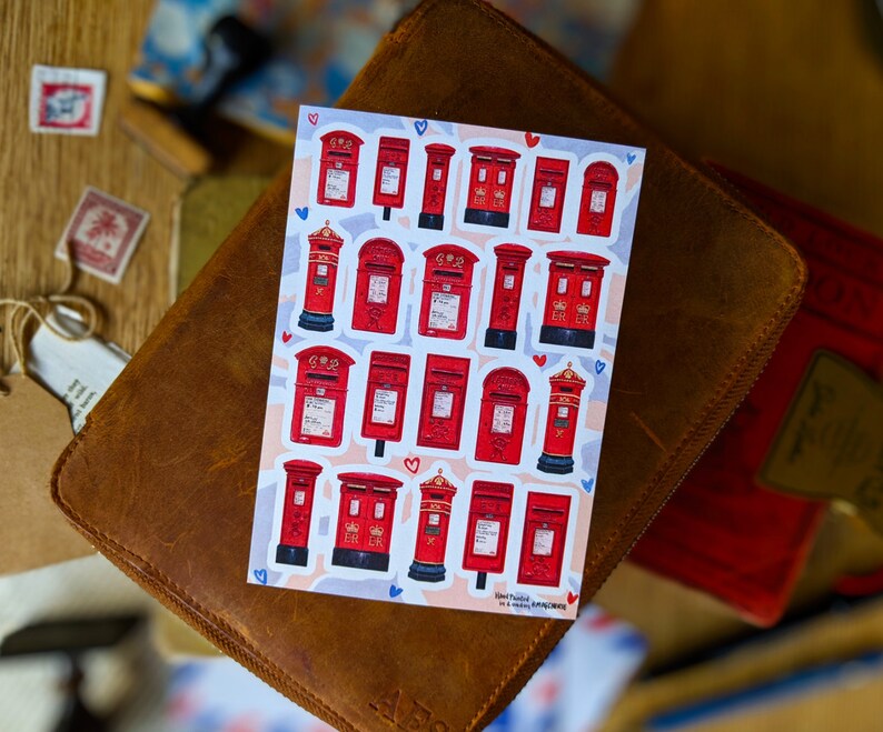 Postboxes of the Uk Stickers | 2 Sheet Sticker Set | A6 | British ...
