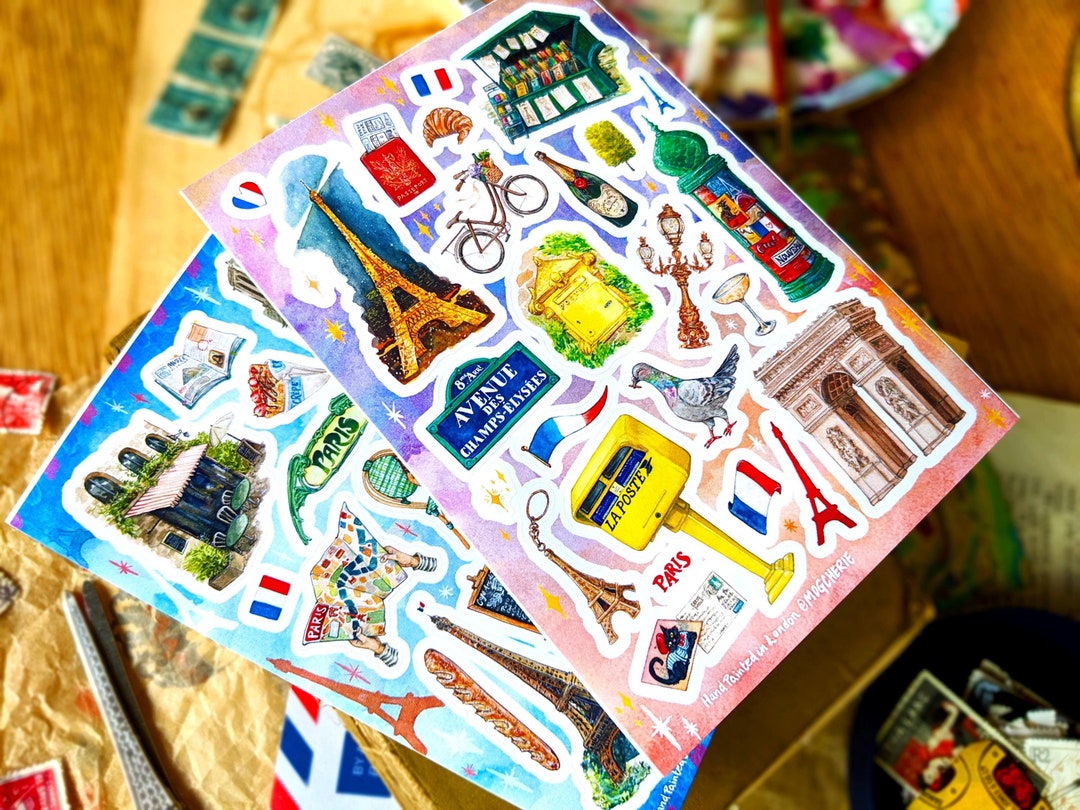 Paris Travel Stickers | 2 Sheet Sticker Set | A6 | France Journal Decor ...