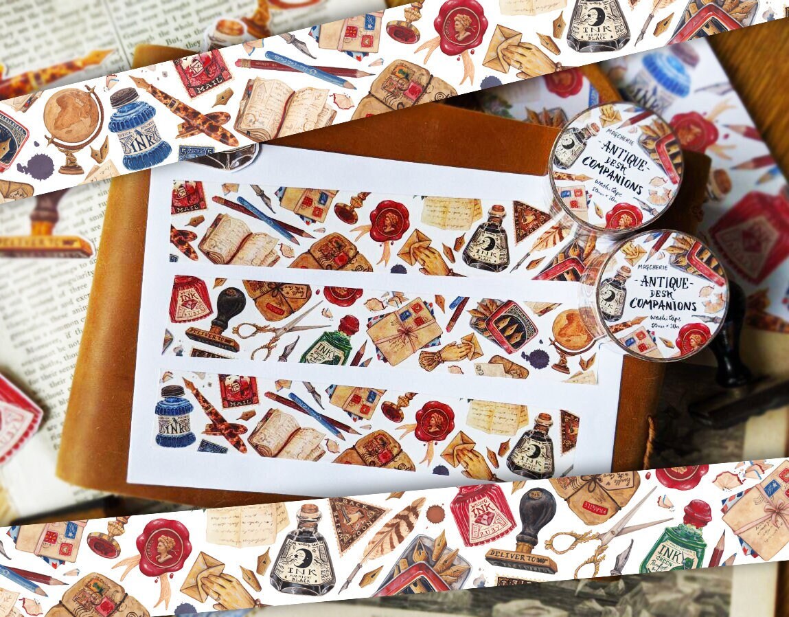 Antique Desk Companions Washi Tape 30mm X 10m Decorative - Etsy UK