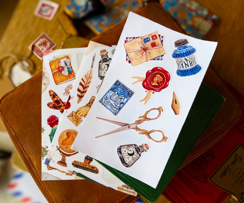 Antique Desk Companions Stickers | 2 Sheet Sticker Set | Vintage ...
