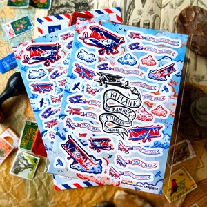 Biplane Banners Stickers | 2 Sheet Sticker Set | A6 | Happy ...
