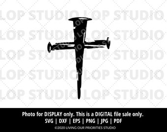 Nail Cross Svg | Etsy