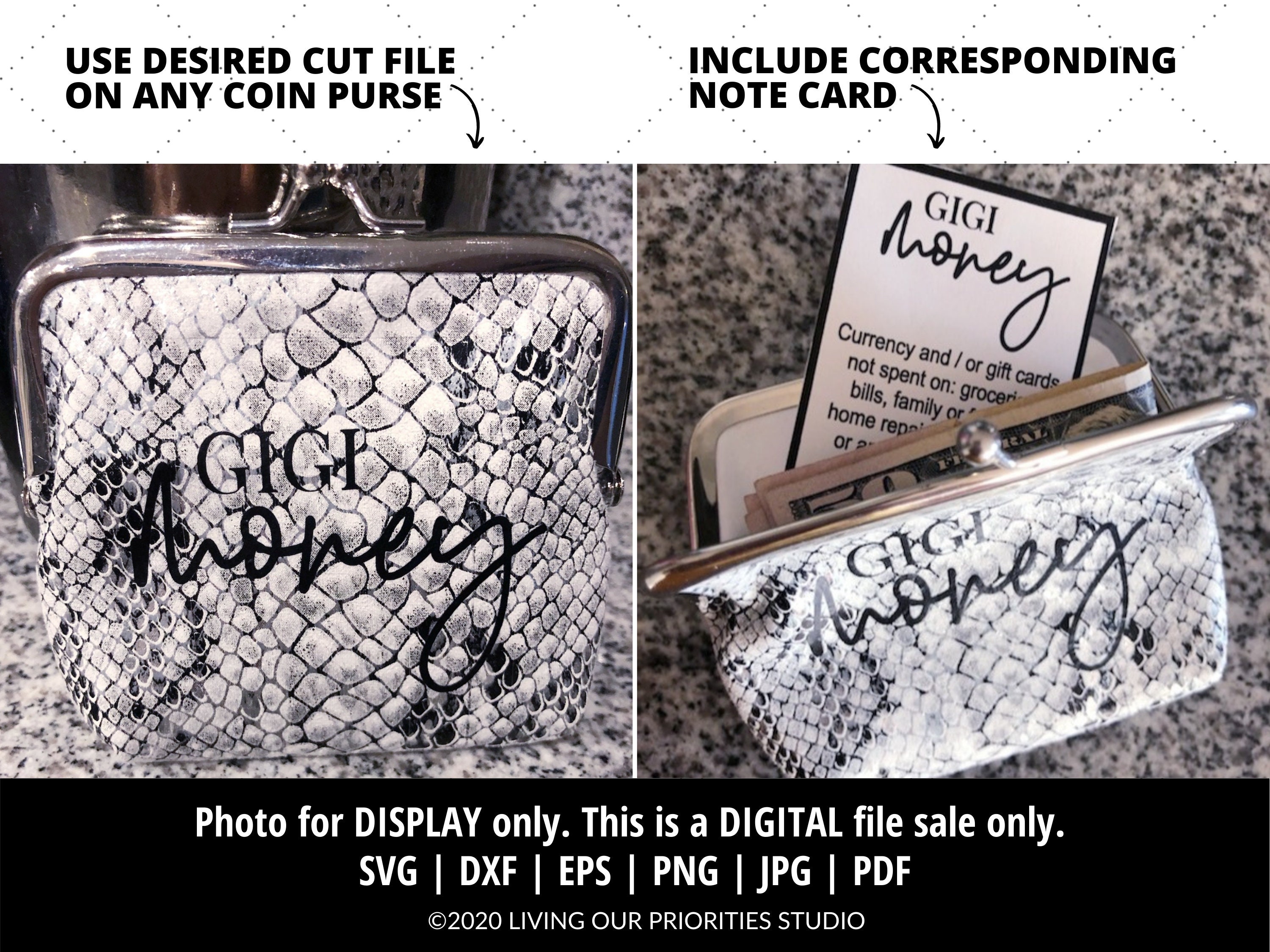 Money coin Purse Digital Cut File Silhouette Cricut SVG, EPS, DXF Faith ...